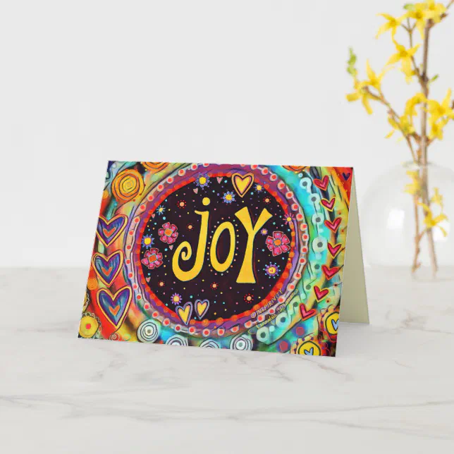 Joy Colorful Fun Whimsical Inspirivity Card | Zazzle