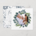 Joy Elegant Watercolor Winter Foliage Wreath Photo Holiday Card | Zazzle