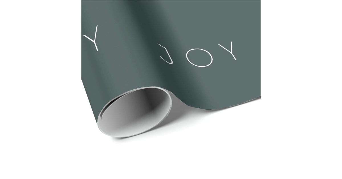 Joy Green Modern Minimalist Typography Pattern Wrapping Paper | Zazzle