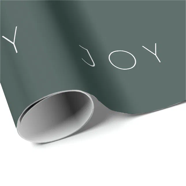 Joy Green Modern Minimalist Typography Pattern Wrapping Paper | Zazzle