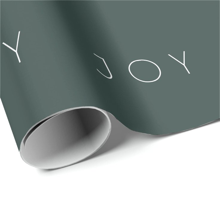 Joy Green Modern Minimalist Typography Pattern Wrapping Paper | Zazzle