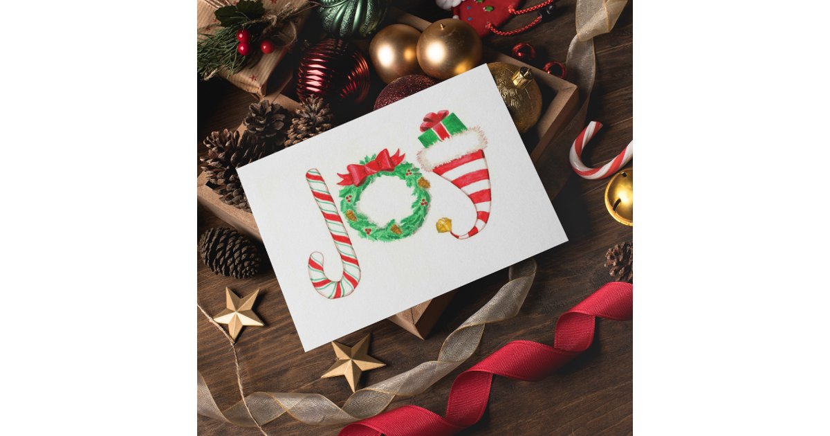 Joy Icons Christmas Card | Zazzle