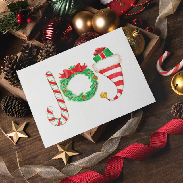 Joy Icons Christmas Card | Zazzle