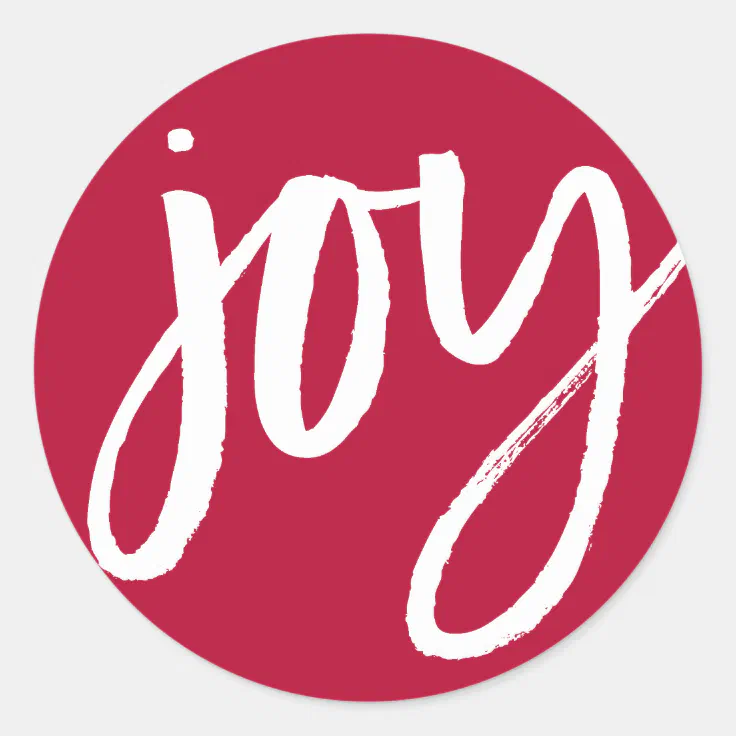 Joy In White Classic Round Sticker | Zazzle