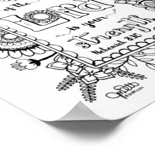 Joy of the Lord Christian Scripture Bible Verse Poster | Zazzle