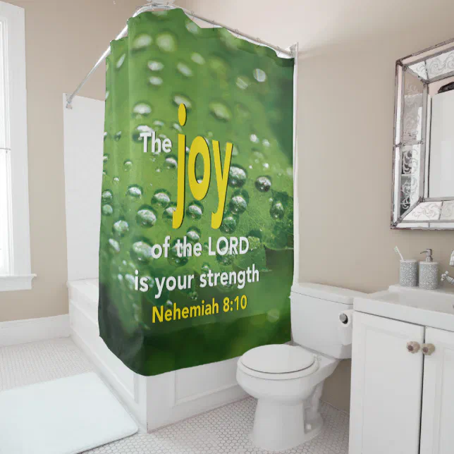 JOY OF THE LORD Christian Shower Curtain | Zazzle