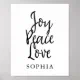 Joy Peace Love Inspirational Quote Poster | Zazzle