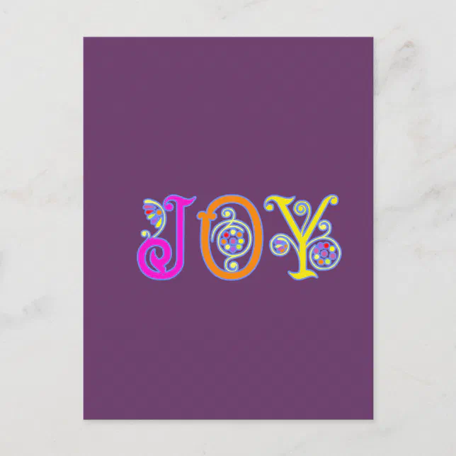 JOY! POSTCARD | Zazzle