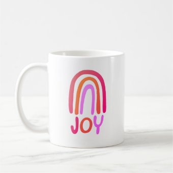 JOY Rainbow Colorful Handlettering Coffee Mug | Zazzle