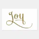 Joy Script Gold Glitter Rectangular Sticker | Zazzle