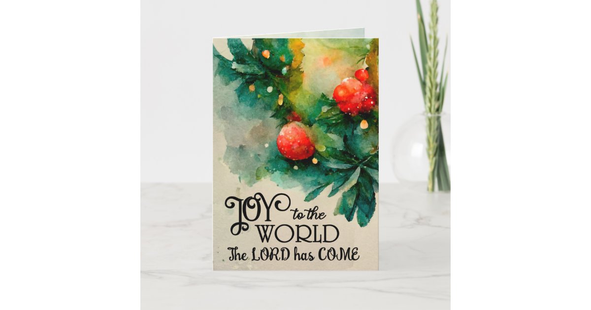 Joy to the World Christmas Carol Christian Holiday Card | Zazzle