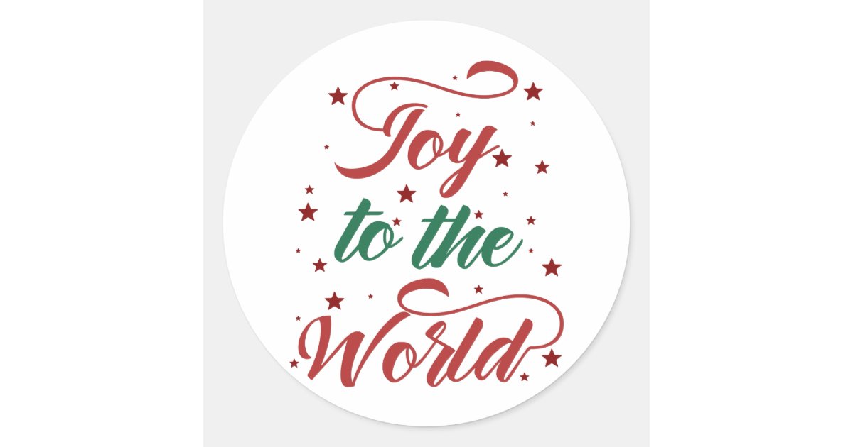 joy to the world classic round sticker | Zazzle