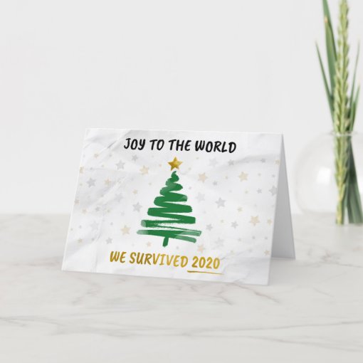 Joy To The World Survived 2020 Personalized Holiday Card | Zazzle