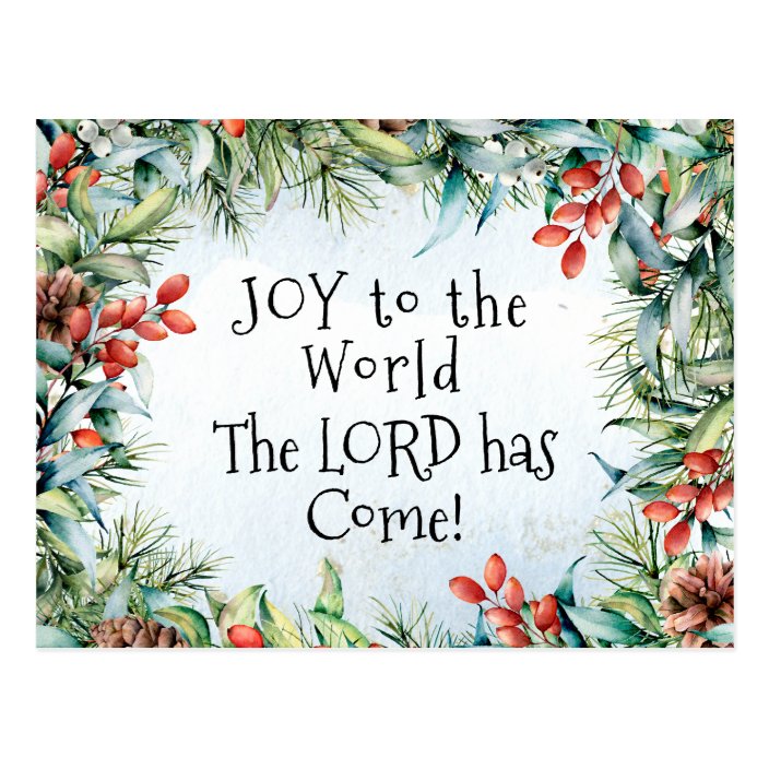 Joy to the World The Lord has Come, Christmas Postcard | Zazzle.com