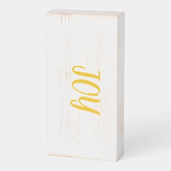 JOY WOODEN BOX SIGN | Zazzle
