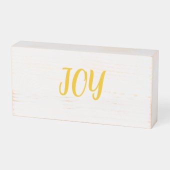 JOY WOODEN BOX SIGN | Zazzle