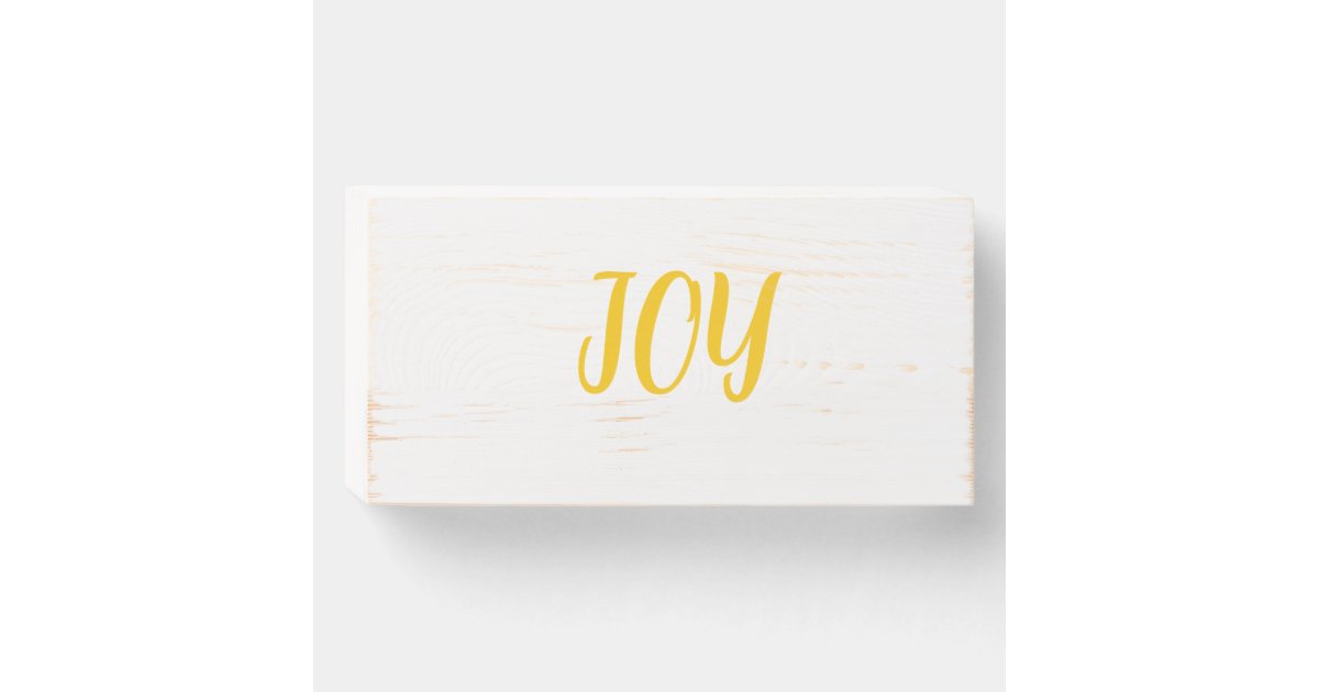 JOY WOODEN BOX SIGN | Zazzle