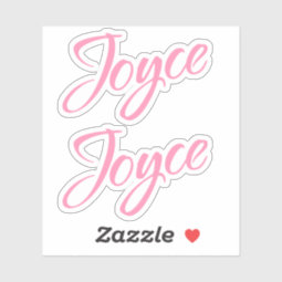 Joyce Decorative Name in Pink x2 Sticker | Zazzle