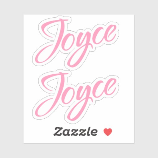 Joyce Decorative Name in Pink x2 Sticker | Zazzle