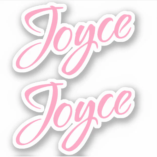 Joyce Decorative Name in Pink x2 Sticker | Zazzle
