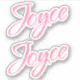 Joyce Decorative Name in Pink x2 Sticker | Zazzle