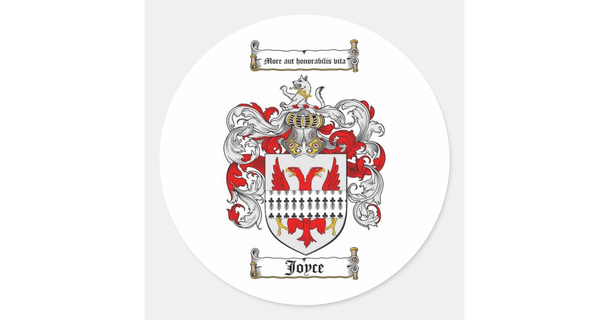JOYCE FAMILY CREST - JOYCE COAT OF ARMS CLASSIC ROUND STICKER | Zazzle
