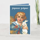 Vintage French Easter bunnies Holiday Card | Zazzle.com