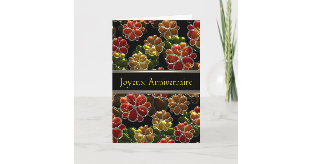 Joyeux Anniversaire French Birthday by Valxart Card | Zazzle