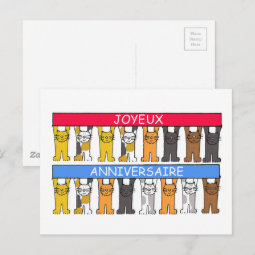 Joyeux Anniversaire French Happy Birthday Postcard | Zazzle
