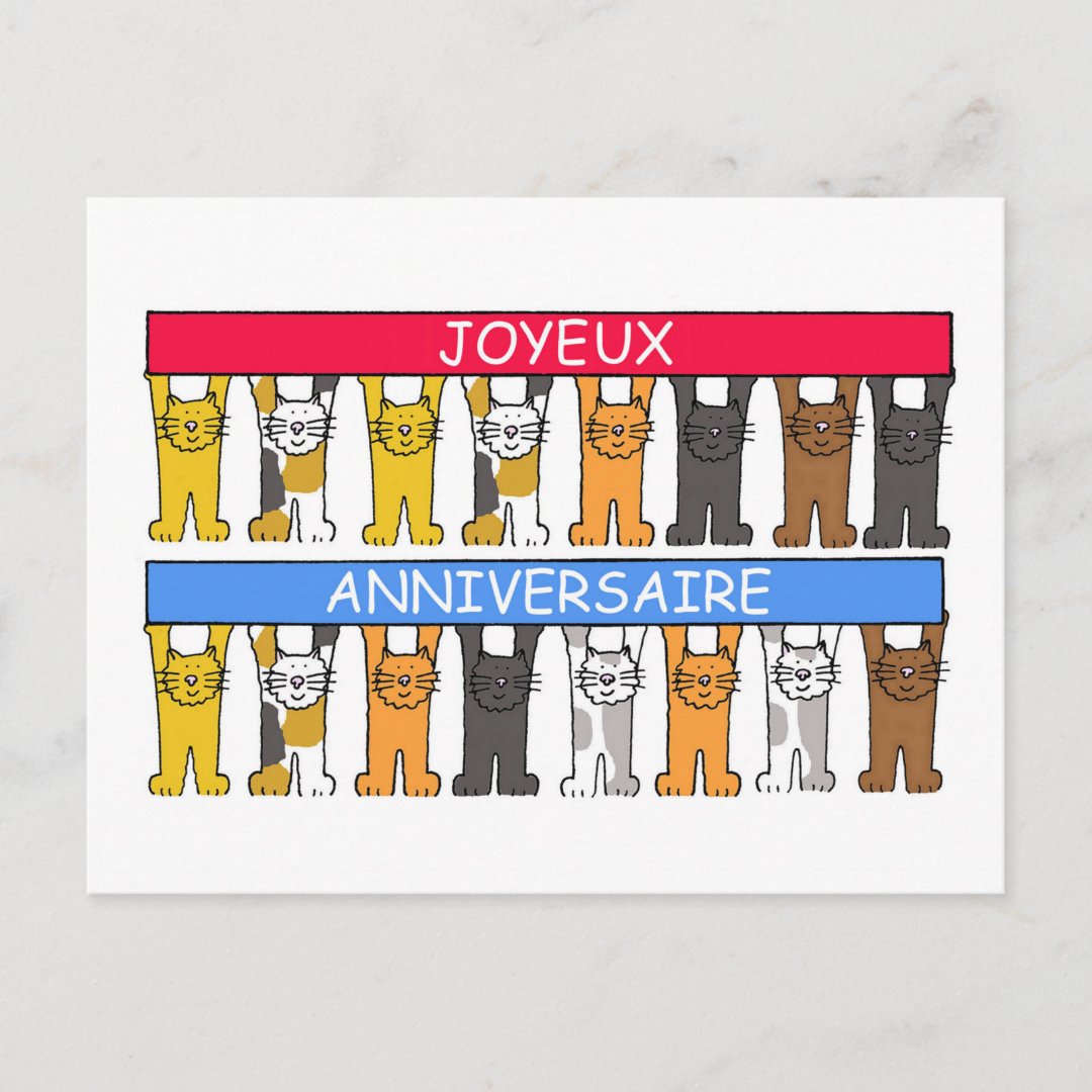 Joyeux Anniversaire French Happy Birthday Postcard | Zazzle