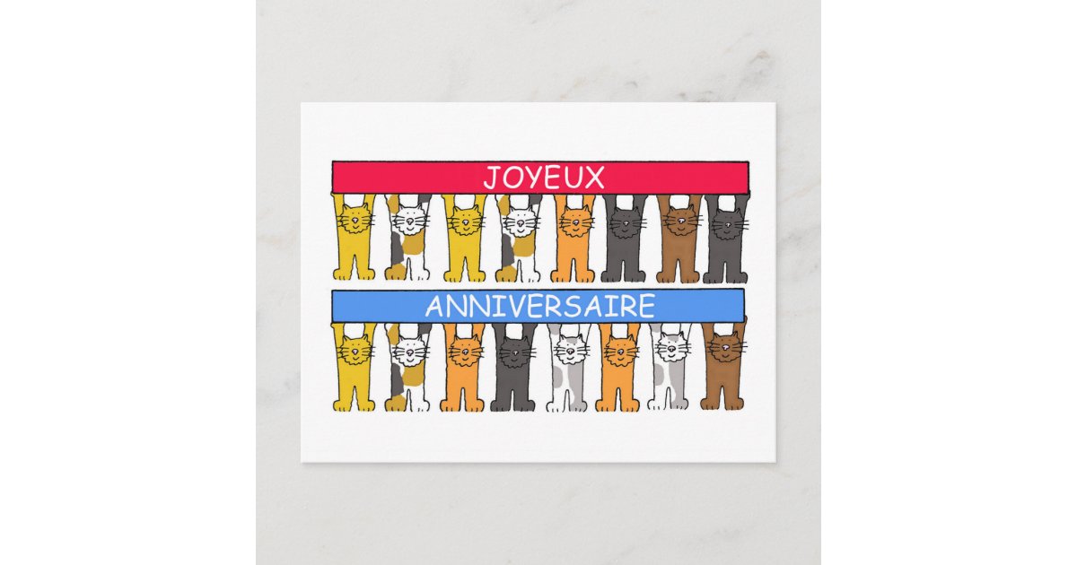 Joyeux Anniversaire French Happy Birthday Postcard | Zazzle