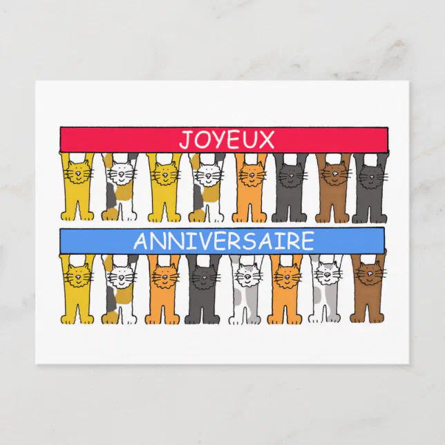 Joyeux Anniversaire French Happy Birthday Postcard | Zazzle
