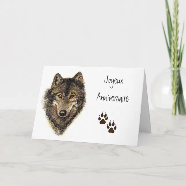 Joyeux Anniversaire, Wolf, Wolves, Animal Card | Zazzle