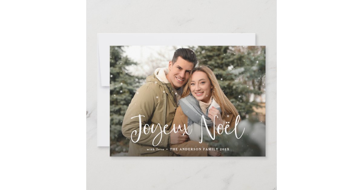 Joyeux Noel | French Christmas with Photo Holiday Card | Zazzle