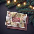 Joyeux Noel French Modern Christmas Photos Collage Holiday Card | Zazzle