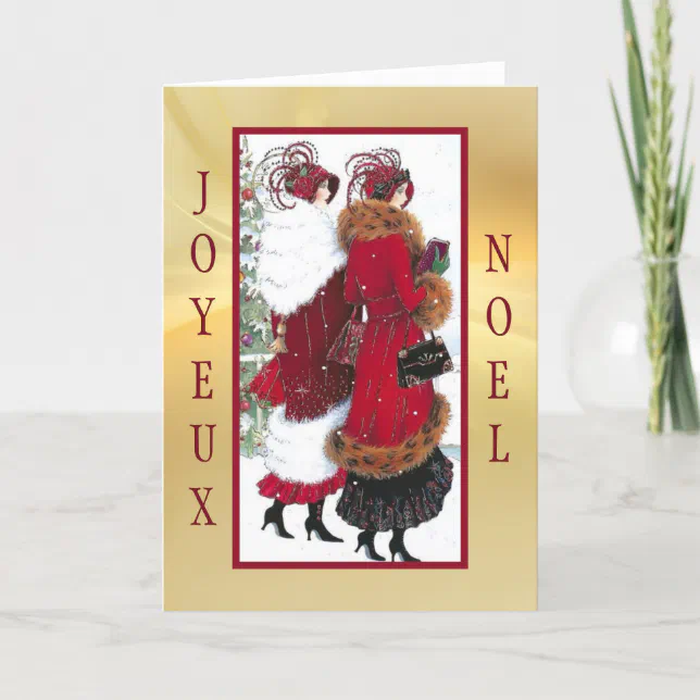 Joyeux Noel French Women Christmas Holiday Card | Zazzle
