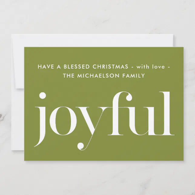 Joyful and Blessed Green Christmas Holiday | Zazzle