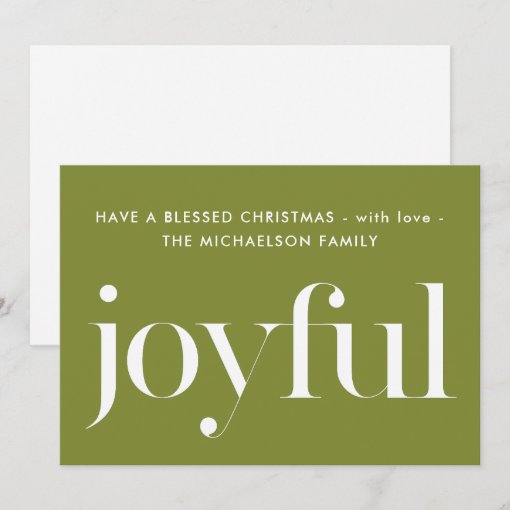 Joyful and Blessed Green Christmas Holiday | Zazzle