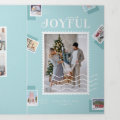 Joyful Family Photos Fun Postage Stamps Collage Tri-Fold Holiday Card ...