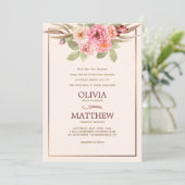 Joyful Floral Wedding Invitation | Zazzle
