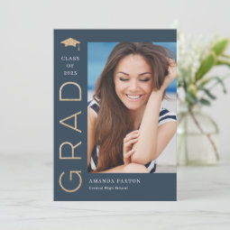 Joyful Grad Editable Color Graduation Invitation | Zazzle