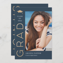 Joyful Grad Editable Color Graduation Invitation | Zazzle