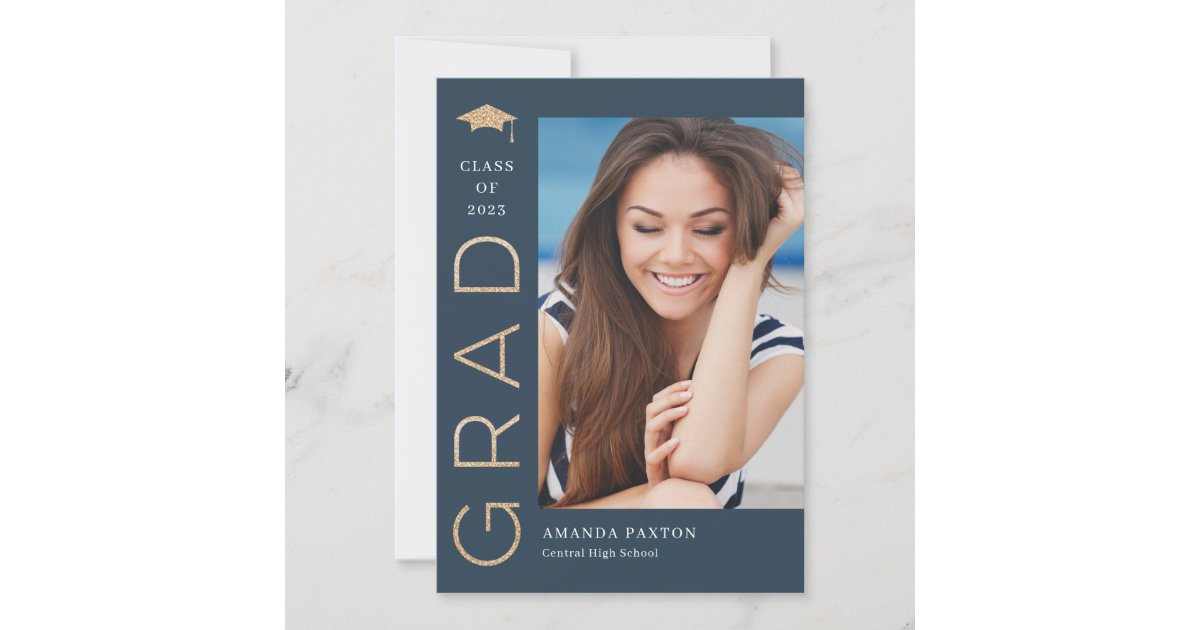 Joyful Grad Editable Color Graduation Invitation | Zazzle