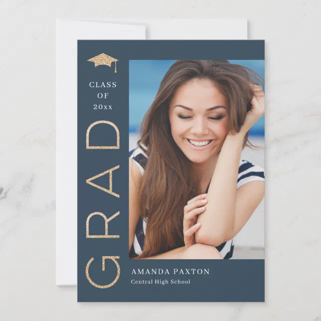 Joyful Grad Editable Color Graduation Invitation | Zazzle