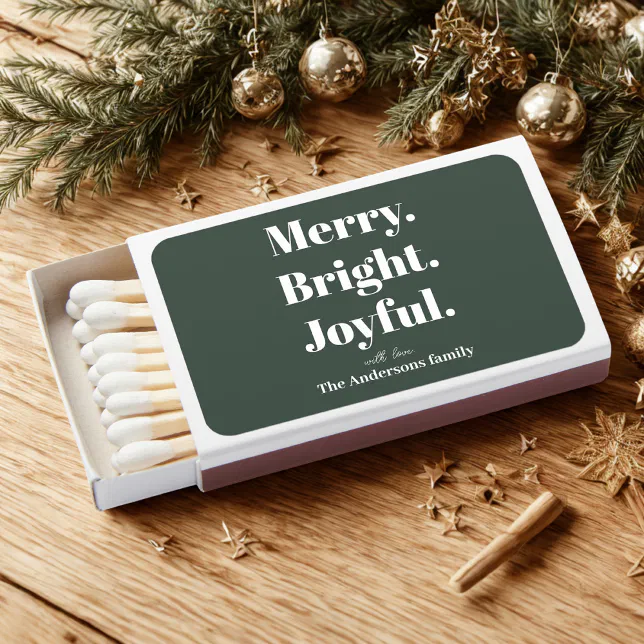 Joyful Modern Holiday Matchboxes | Zazzle