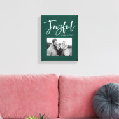Joyful Script | Green Canvas Print | Zazzle