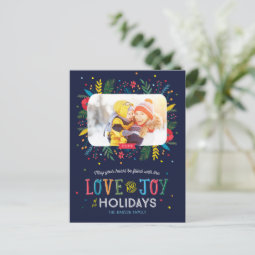 Joyful Whimsy Holiday Photo Postcard | Zazzle