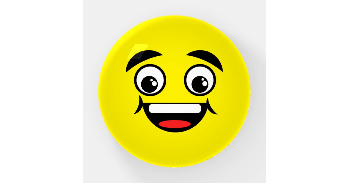 Joyous Face Emoji Paperweight | Zazzle