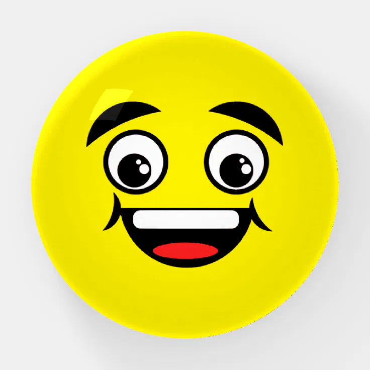 Joyous Face Emoji Paperweight | Zazzle