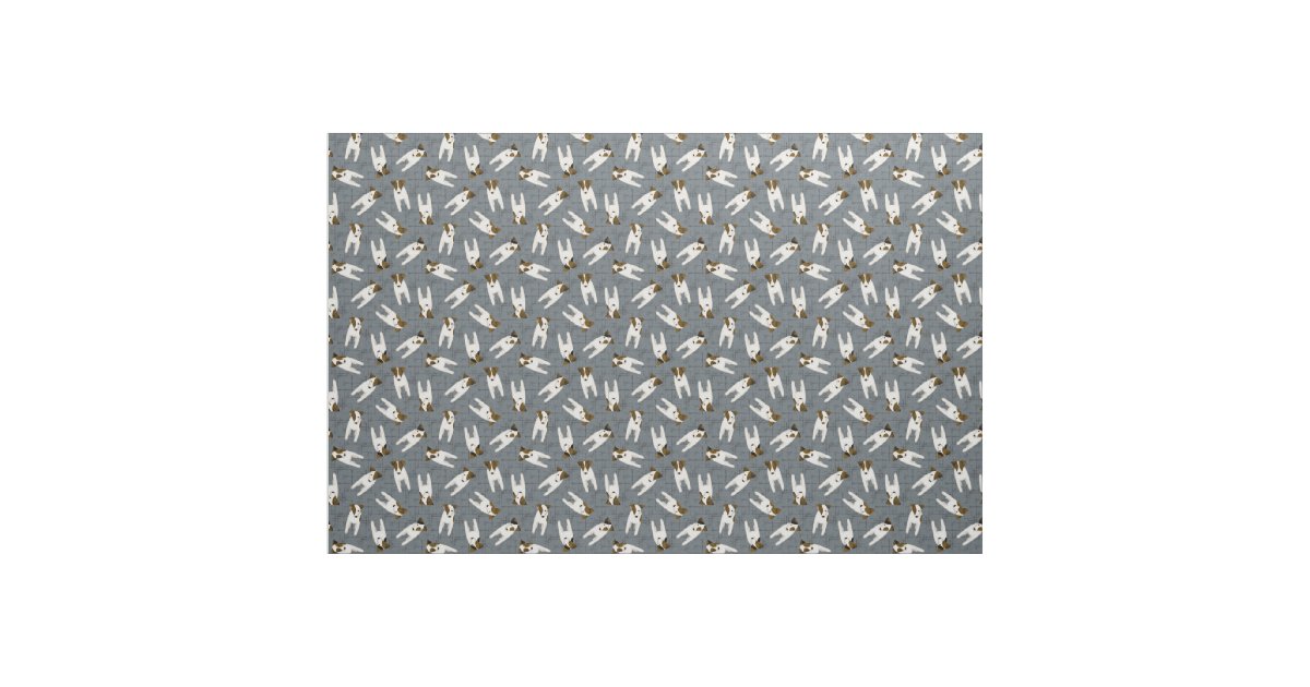 JRT Jack Russell dogs crisscross slate any color Fabric | Zazzle